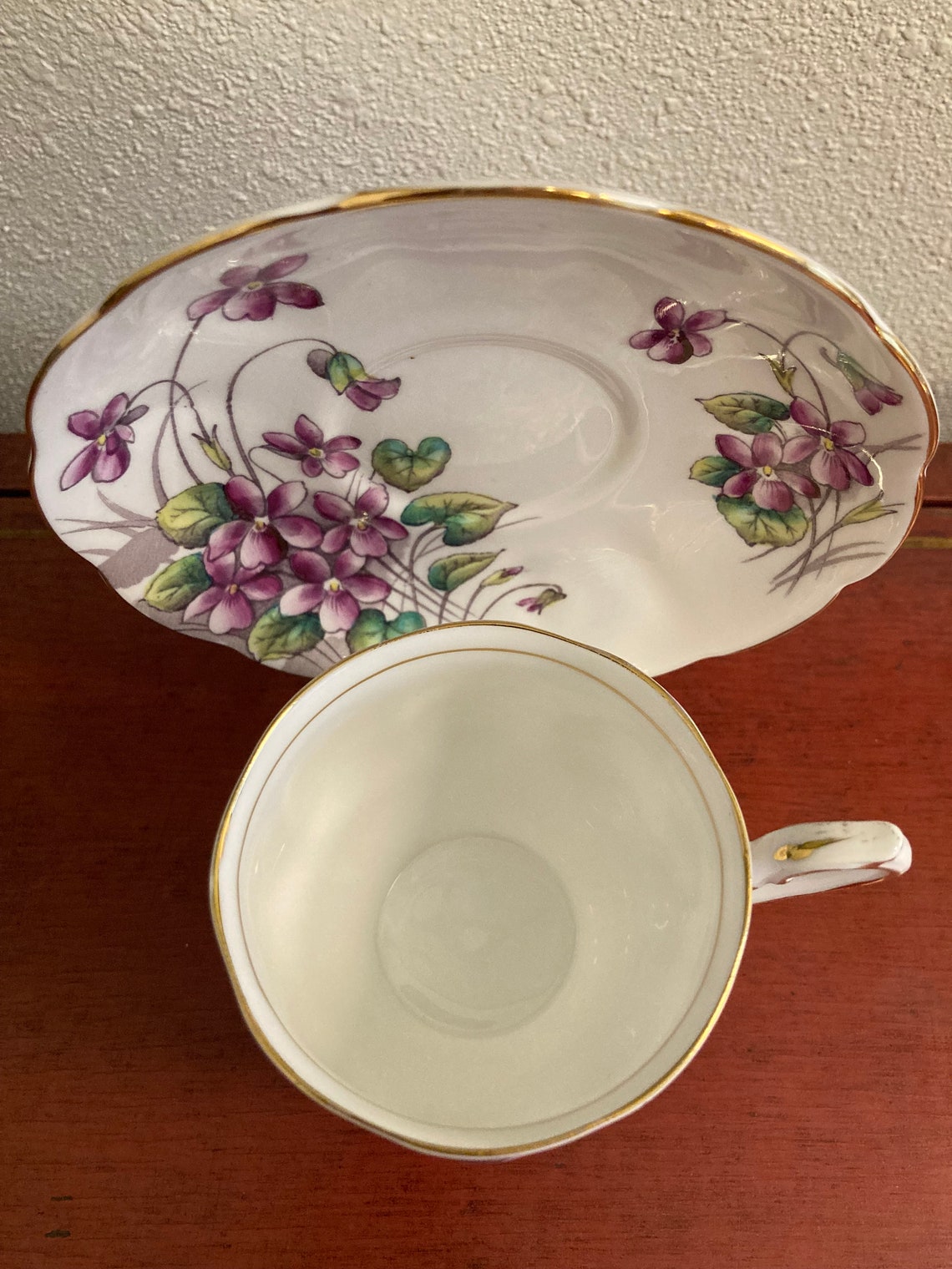 Vintage Royal Albert Violets Teacup and Saucer Flower of the Month Series No. 2, February, Hand ...