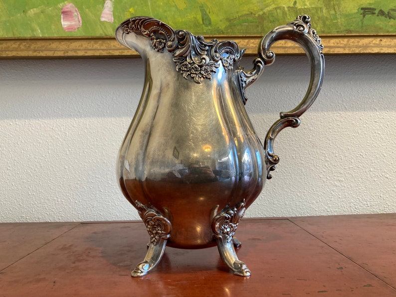 Vintage Silver Pitcher Baroque by Wallace Silver Footed Pitcher #267 - Etsy