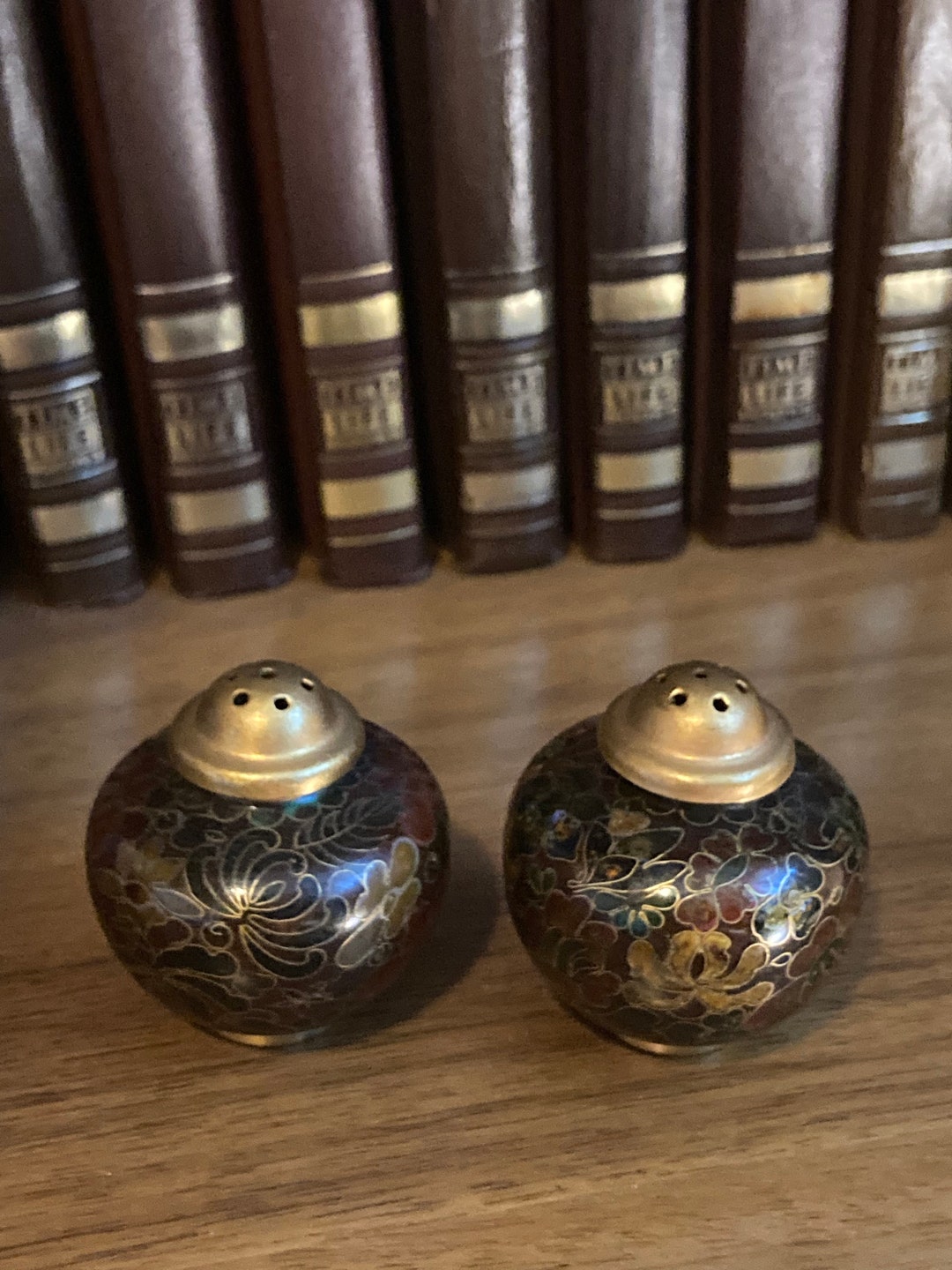 Vintage Chinese Cloisonne Mini Salt & Pepper Shakers - Etsy