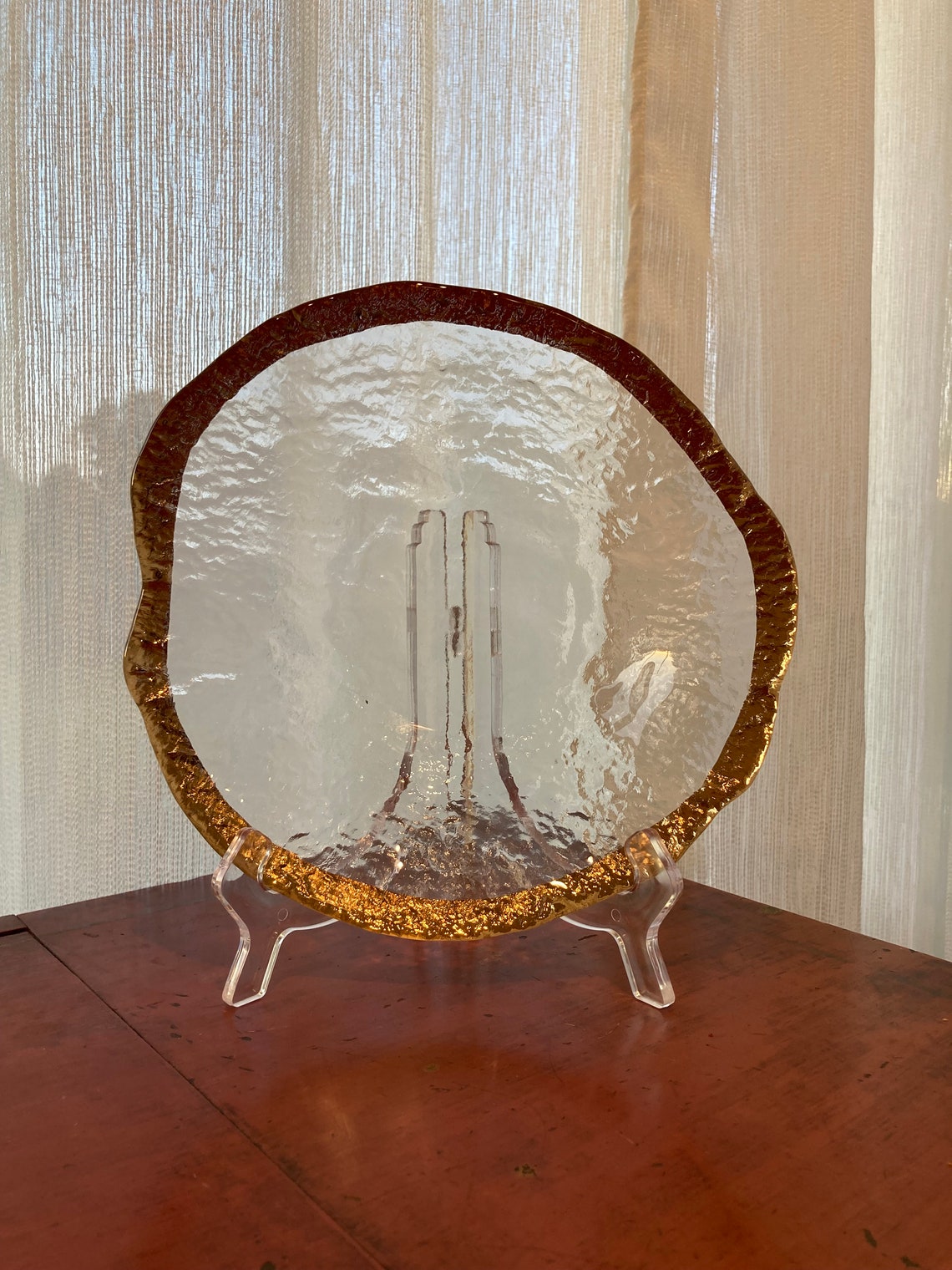 Vintage IVV Glacier Crystal Bowl: 10K Gold Trim, Mid Century Modern - Etsy