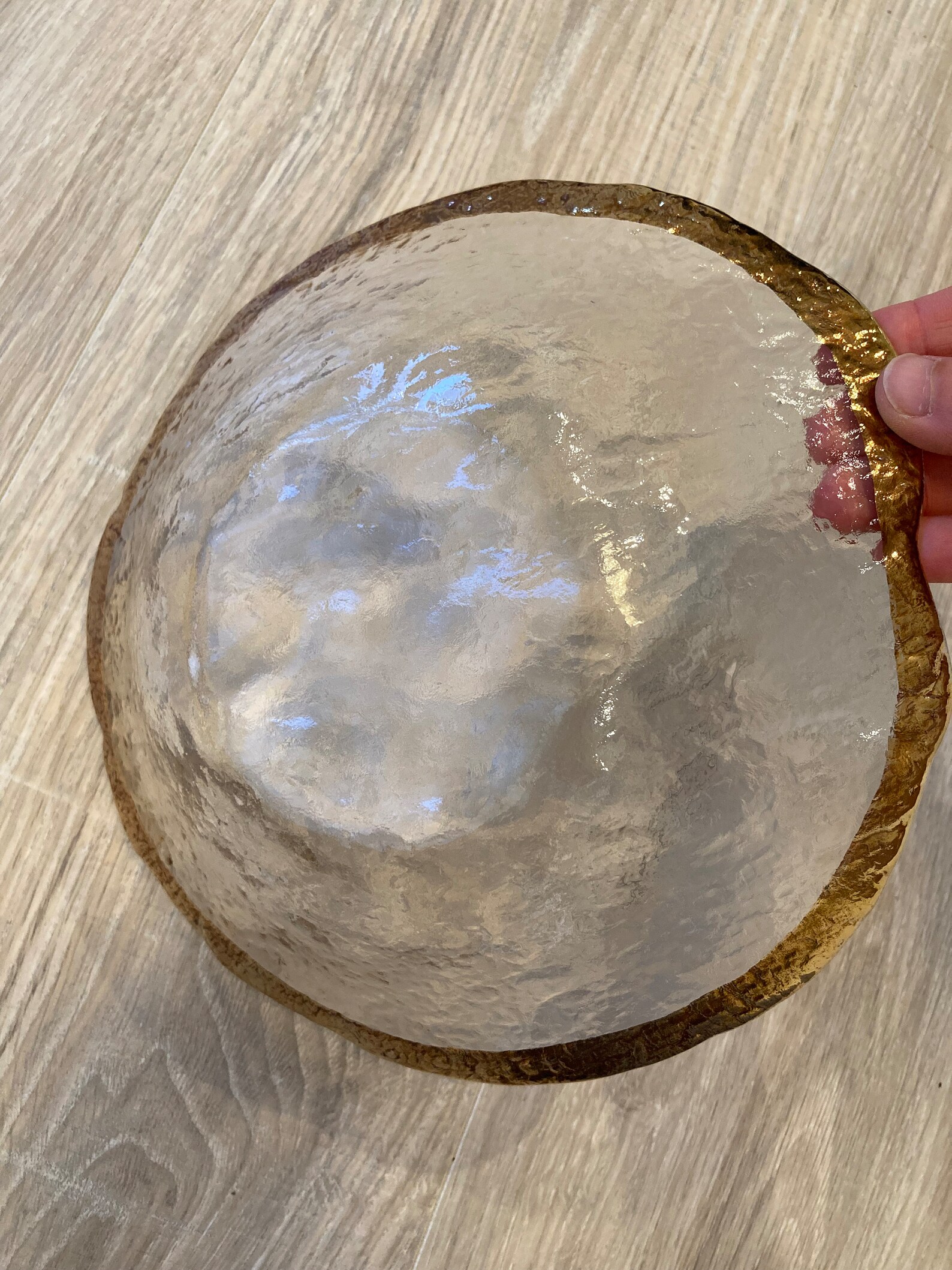 Vintage IVV Glacier Crystal Bowl: 10K Gold Trim, Mid Century Modern - Etsy