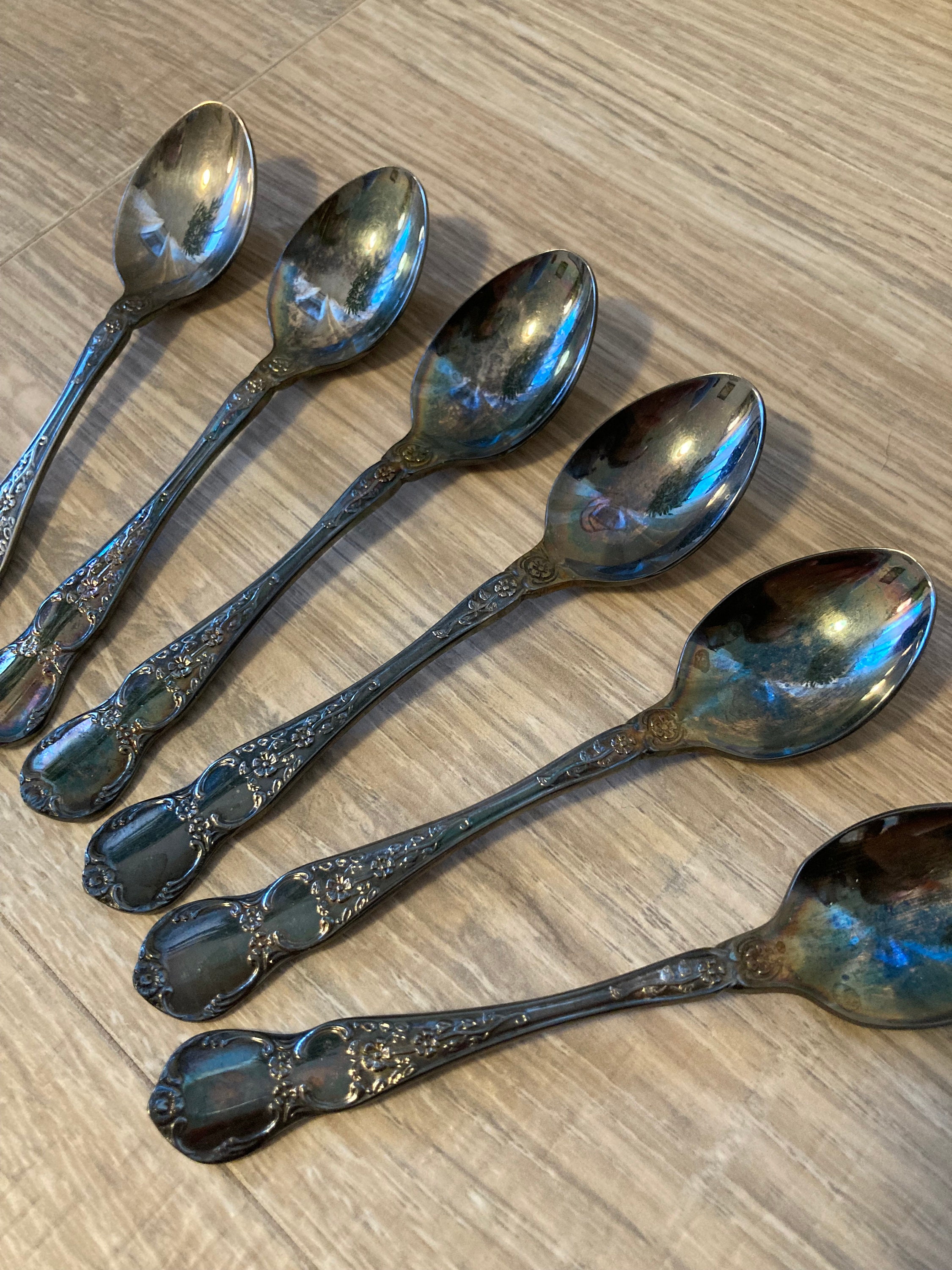 Vintage Silver Small Teaspoons by Rodd, Silver-plated Set of 6 ...