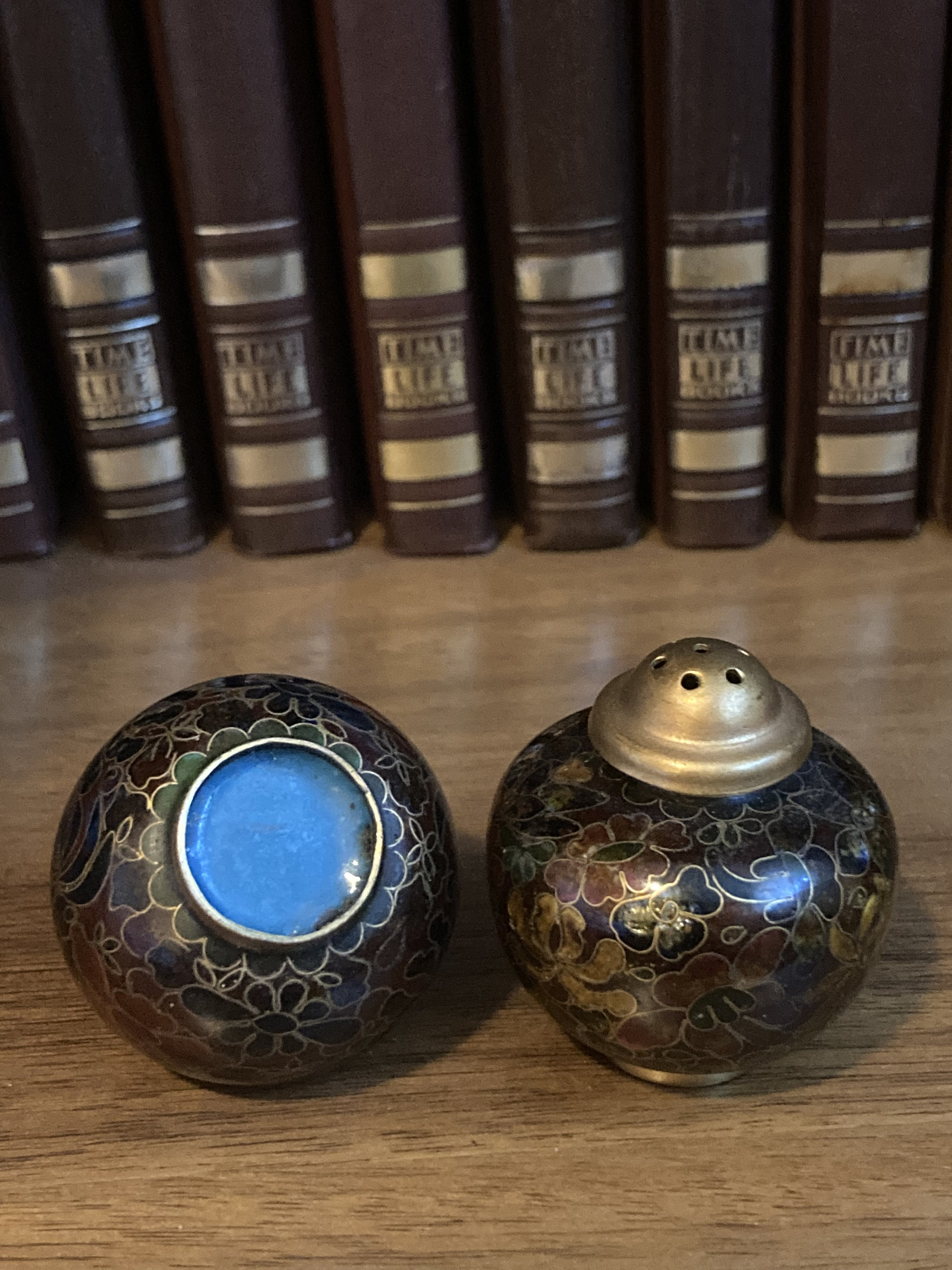 Vintage Chinese Cloisonne Mini Salt & Pepper Shakers - Etsy