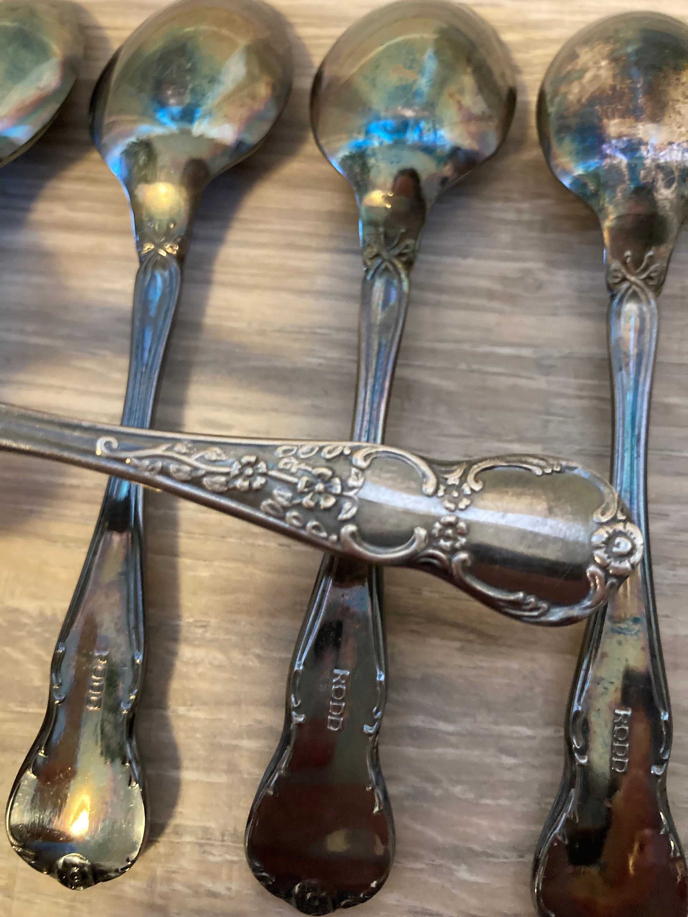 Vintage Silver Small Teaspoons by Rodd, Silver-plated Set of 6 ...