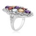 Multi Gemstone Cluster Silver Ring 4.70ctw size 5.0 US, Natural Multi ...