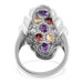 Multi Gemstone Cluster Silver Ring 4.70ctw size 5.0 US, Natural Multi ...