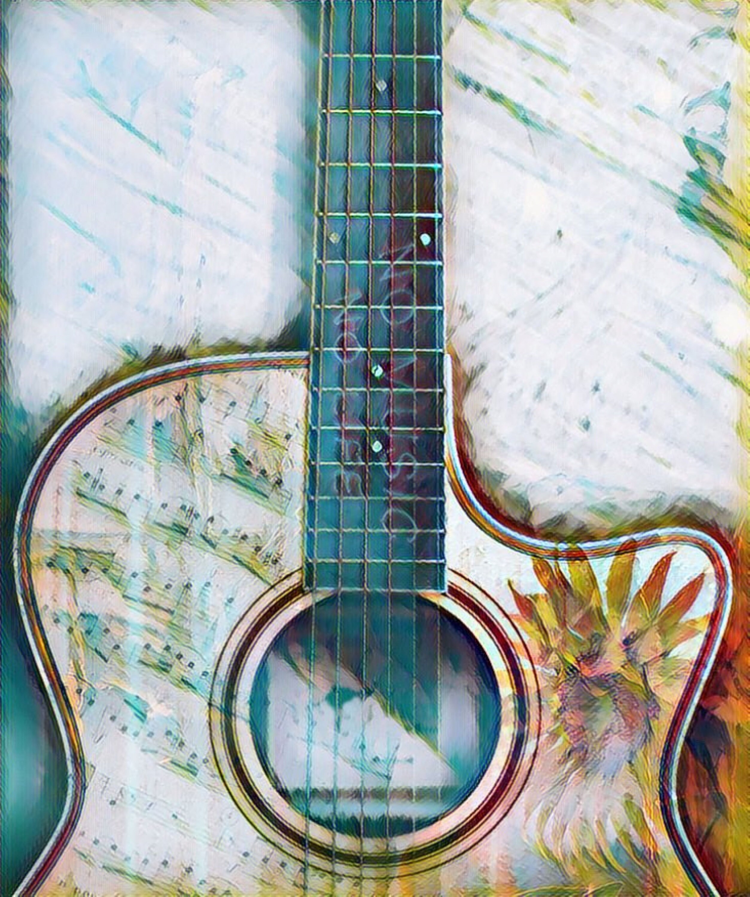 Guitar Wall Art Collage Digital Download Printable Gift for Musician ...