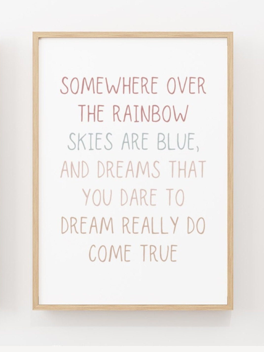 Somewhere Over the Rainbow Lyrics Wall Art Boho Rainbow Printable Baby ...