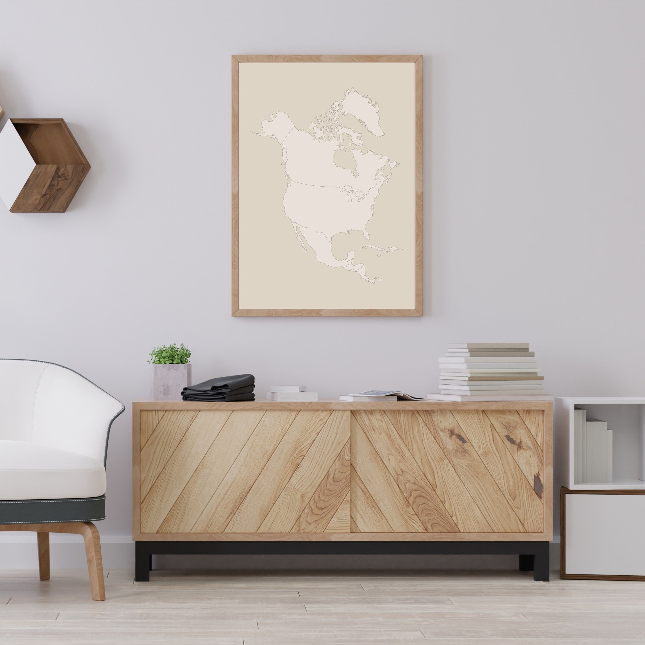 7 Continents Wall Art Printable Gallery Wall World Map Travel Beige ...