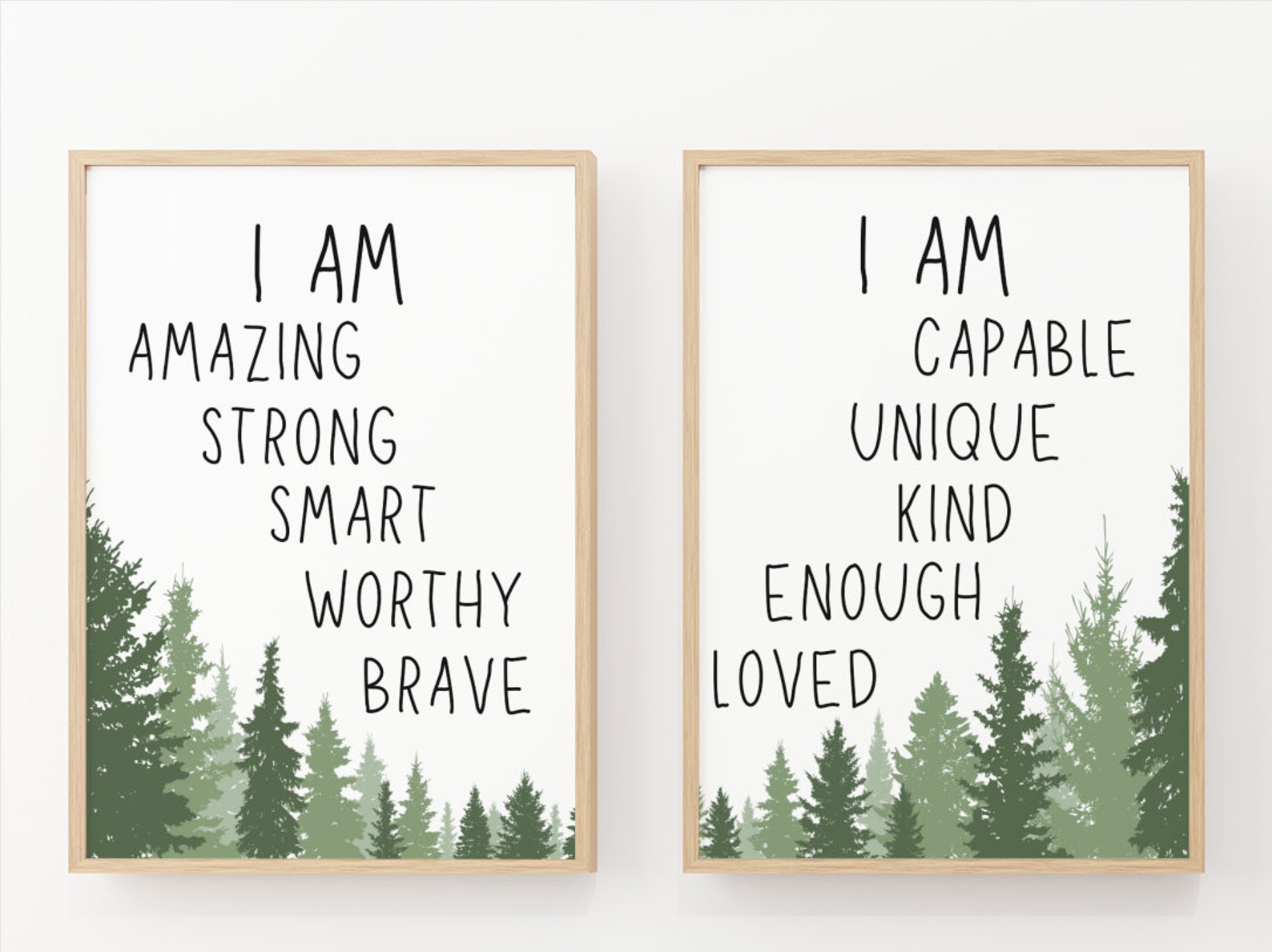 I Am Affirmations for Kids, Woodland, Trees, Forest, Baby, Nursery ...