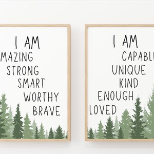 I Am Affirmations for Kids, Woodland, Trees, Forest, Baby, Nursery ...