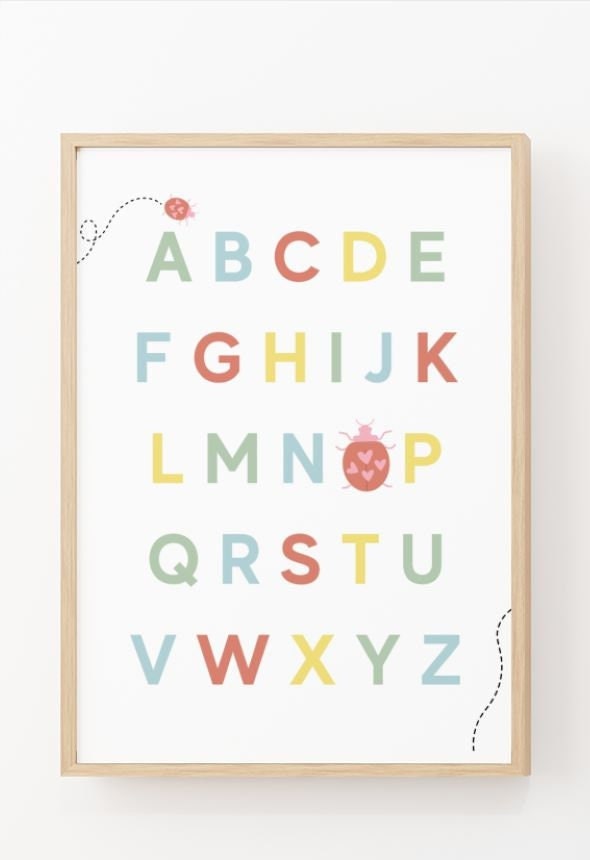 Love Bug Theme Playroom Posters Alphabet Numbers Let's Play Love Bug ...