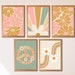 Set of 5 Groovy Flowers Digital Download Printable Art Gallery Wall ...