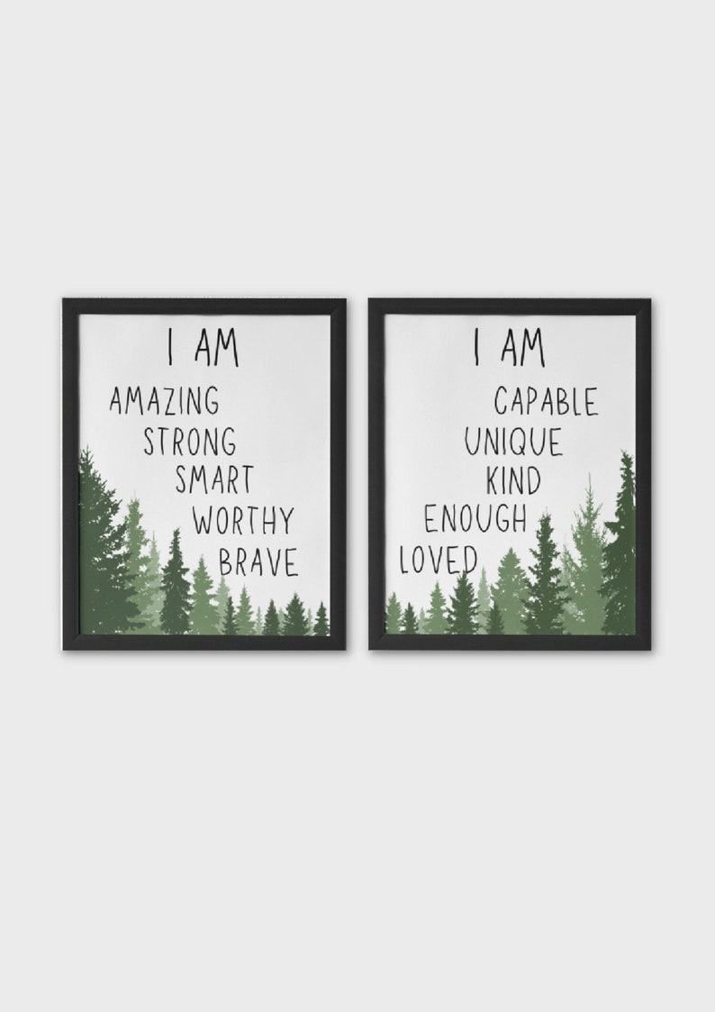 I Am Affirmations for Kids, Woodland, Trees, Forest, Baby, Nursery ...