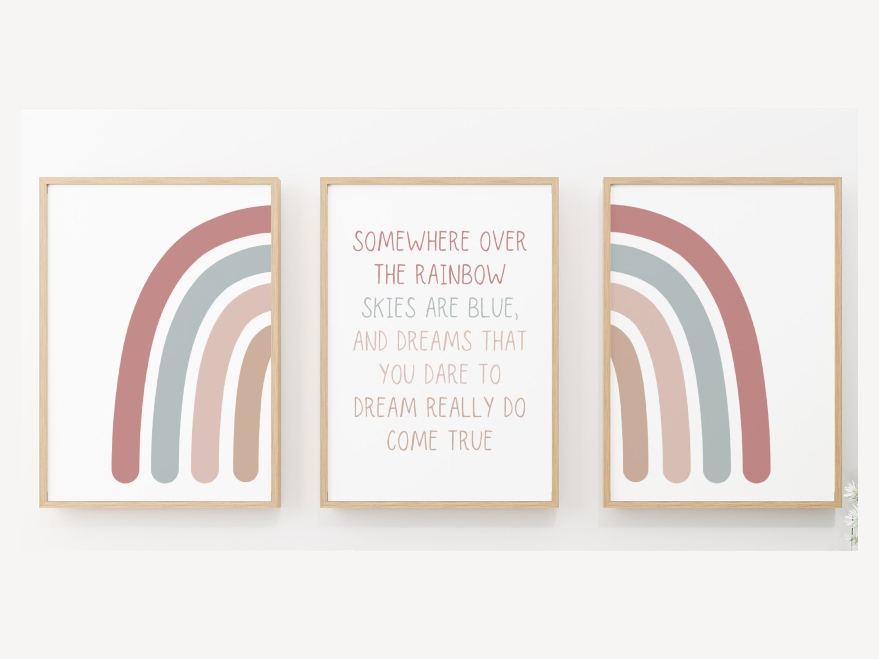 Somewhere Over the Rainbow Lyrics Wall Art Boho Rainbow - Etsy