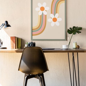 Set of 5 Groovy Flowers Digital Download Printable Art Gallery Wall ...