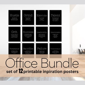 Office Motivational Posters Printable Download Gallery Wall 12 Set ...