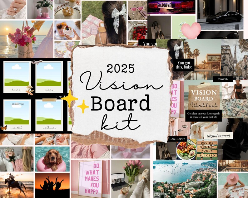 2025 Printable Vision Board Bundle With 800+ Photos, Affirmations ...