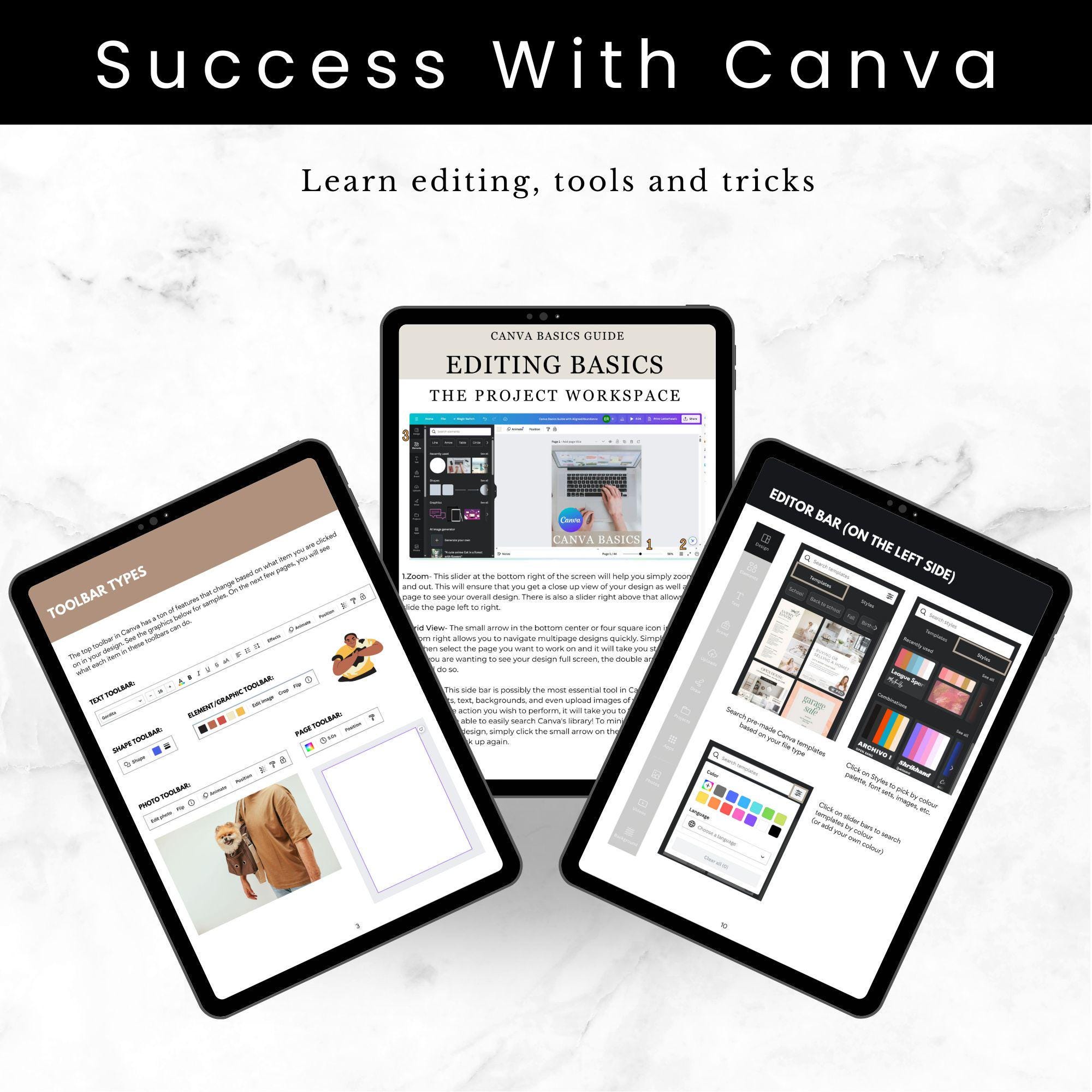 Canva Beginner's Guide With PLR | Canva Toolbar Tutorial | Instant Download - Etsy