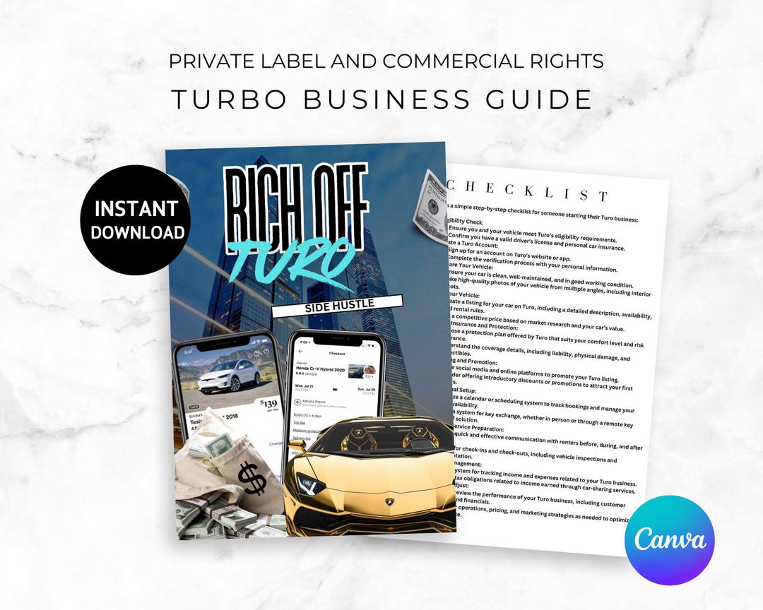 Turo Business Guide, Car Sharing and Renting Side Hustle - Etsy