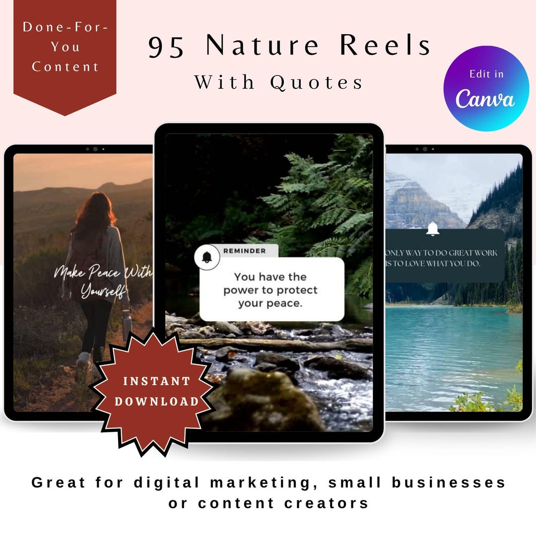 95 Nature Reels With Quotes, Instagram Reels for Faceless Marketing ...