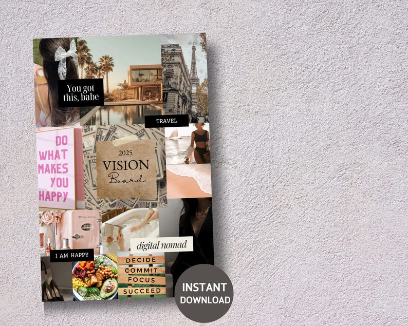 2025 Printable Vision Board Bundle With 800+ Photos, Affirmations ...