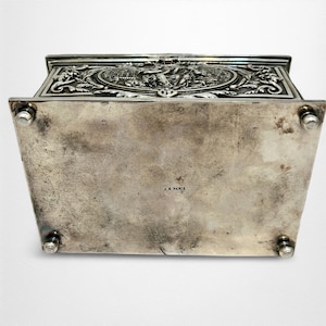 Exquisite True Antique AB Paris Casket Silver Plated Jewelry Box ...