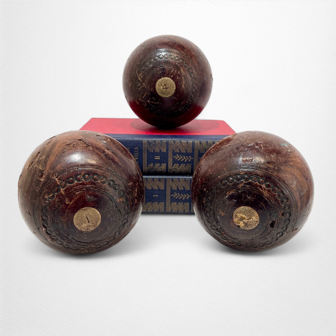 CHOICE Antique Lignum Vitae Lawn Bowl by William Sykes Horbury & London ...