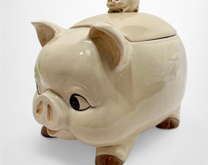 Vintage Retro Pig Cookie Jar Canister | 1970s Kitchen | Barnyard Kitsch ...
