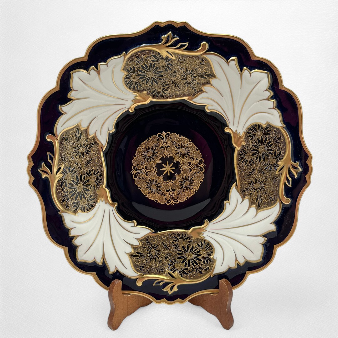 Large Echt Weimar Kobolt Blue Platter 520/61 Jutta | 12" Charger Plate ...