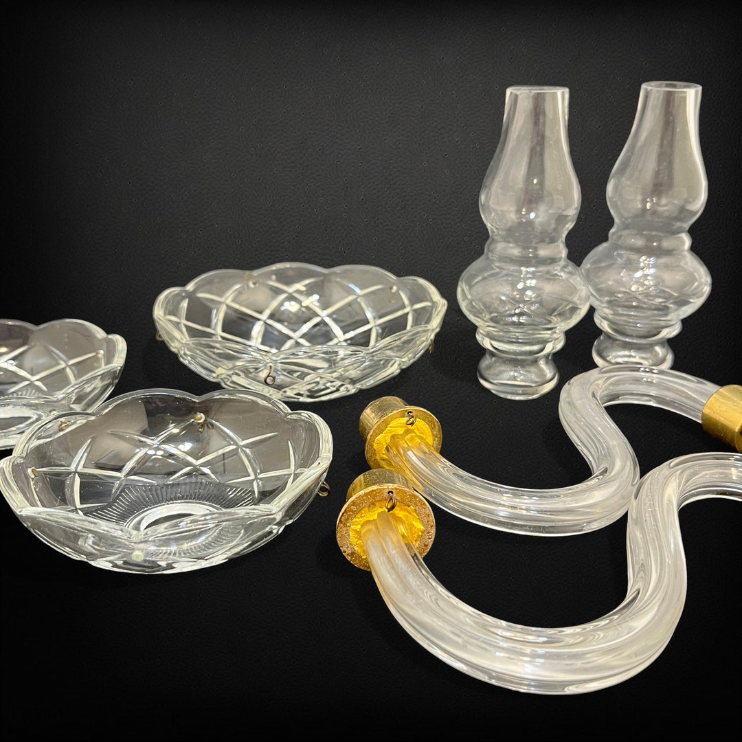 Choice of Replacement Crystal Clear Glass Chandelier Lamp Parts | 6 ...