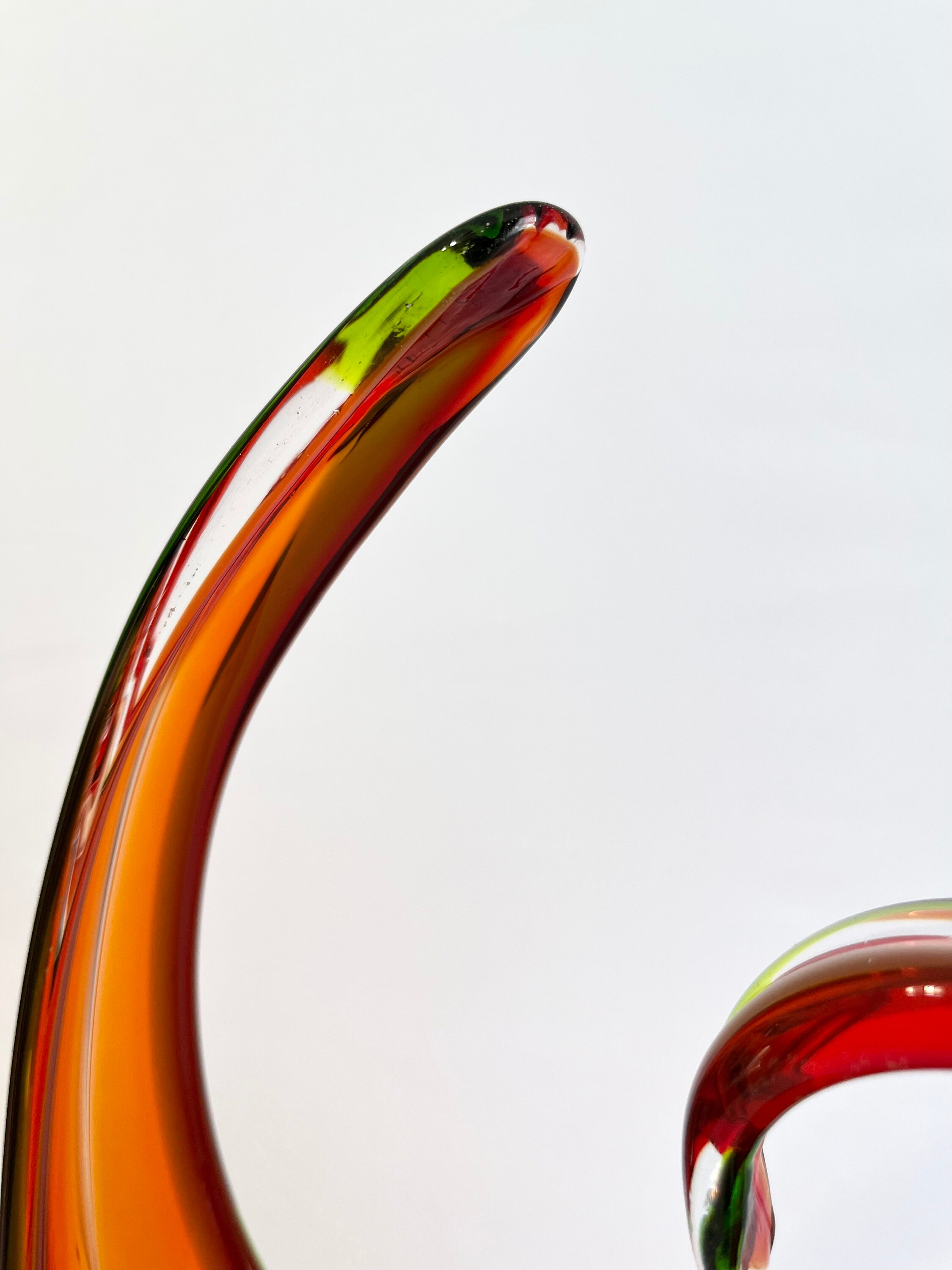 Vintage EDAG Glass Mid Century Modern Glass Vase, Red and Green MCM ...