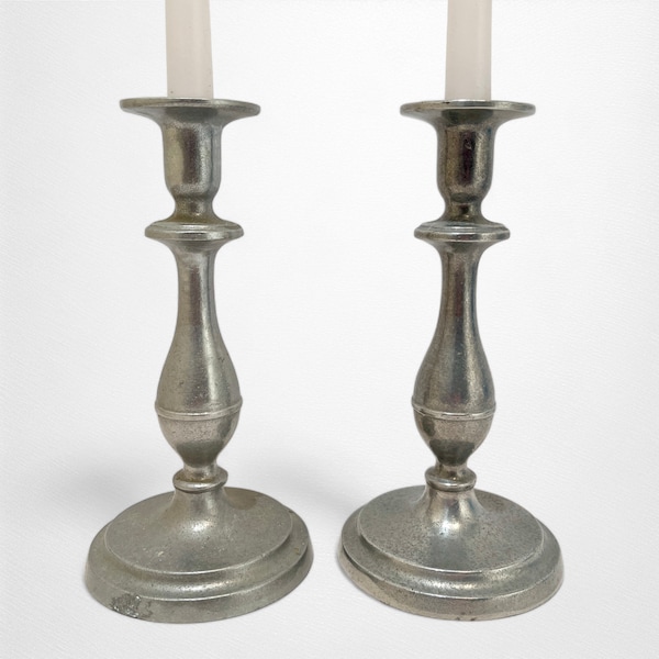 Vintage Pewter Taper Candle Holder - Etsy