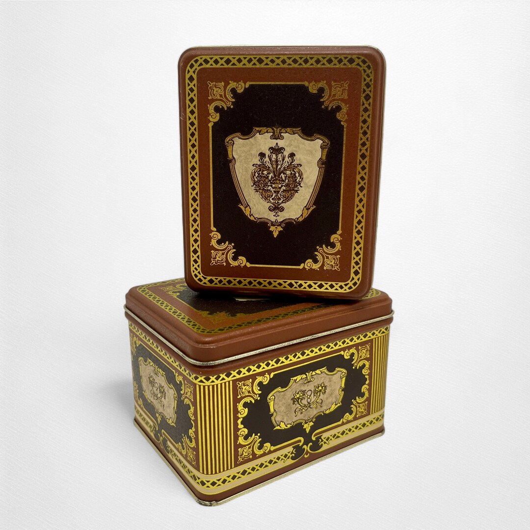 Pair of Vintage Small Kitchen Tins | J.L. Clark Advertising Canisters ...