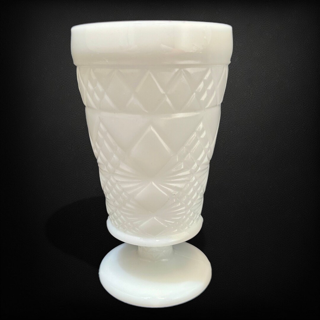 Vintage Hazel Atlas Milk Glass Goblet | Big Top Peanut Butter Water ...