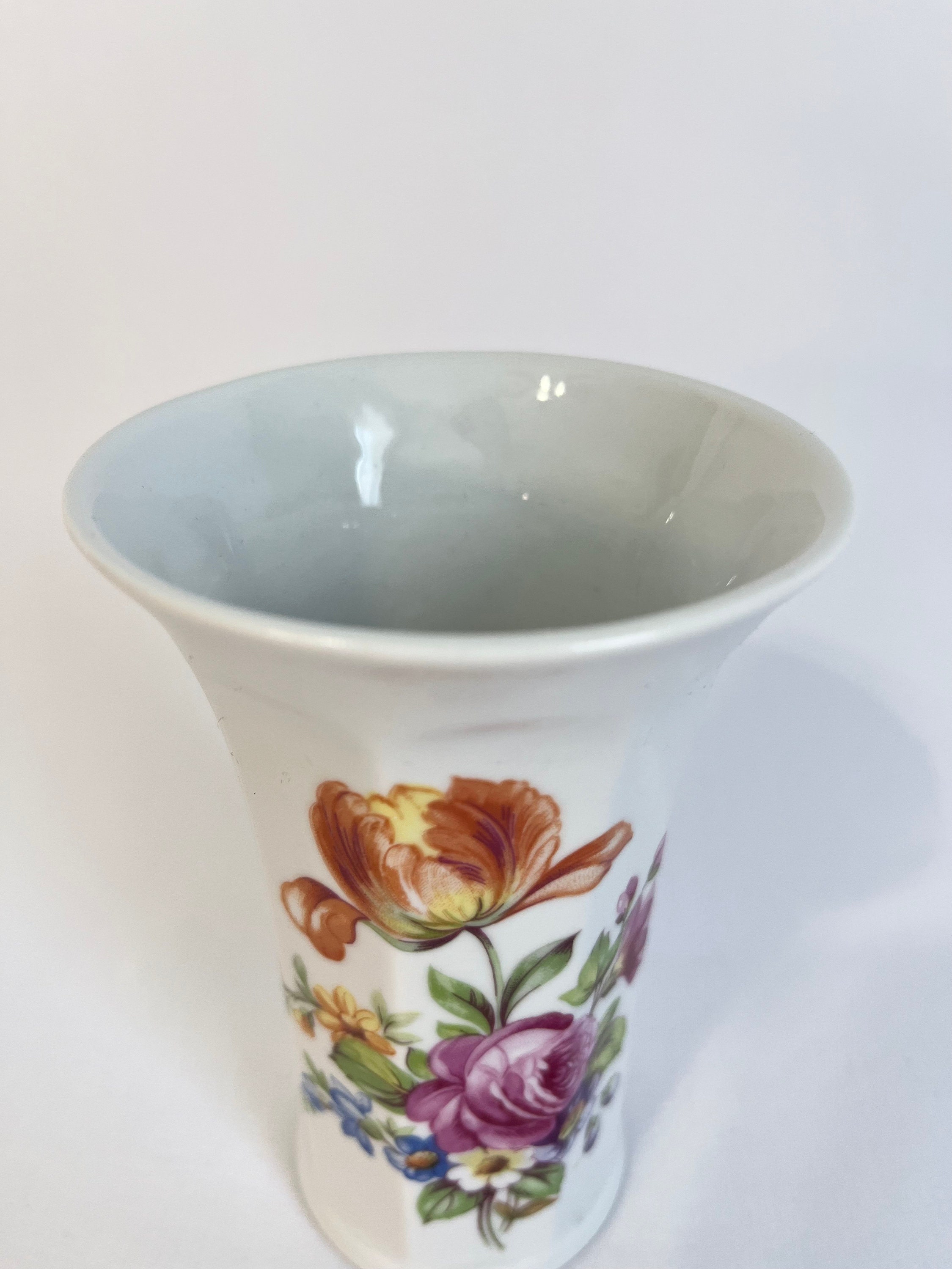 Kahla Matching Set Vase & Platter Flower Bouquet Roses, Tulips Floral ...