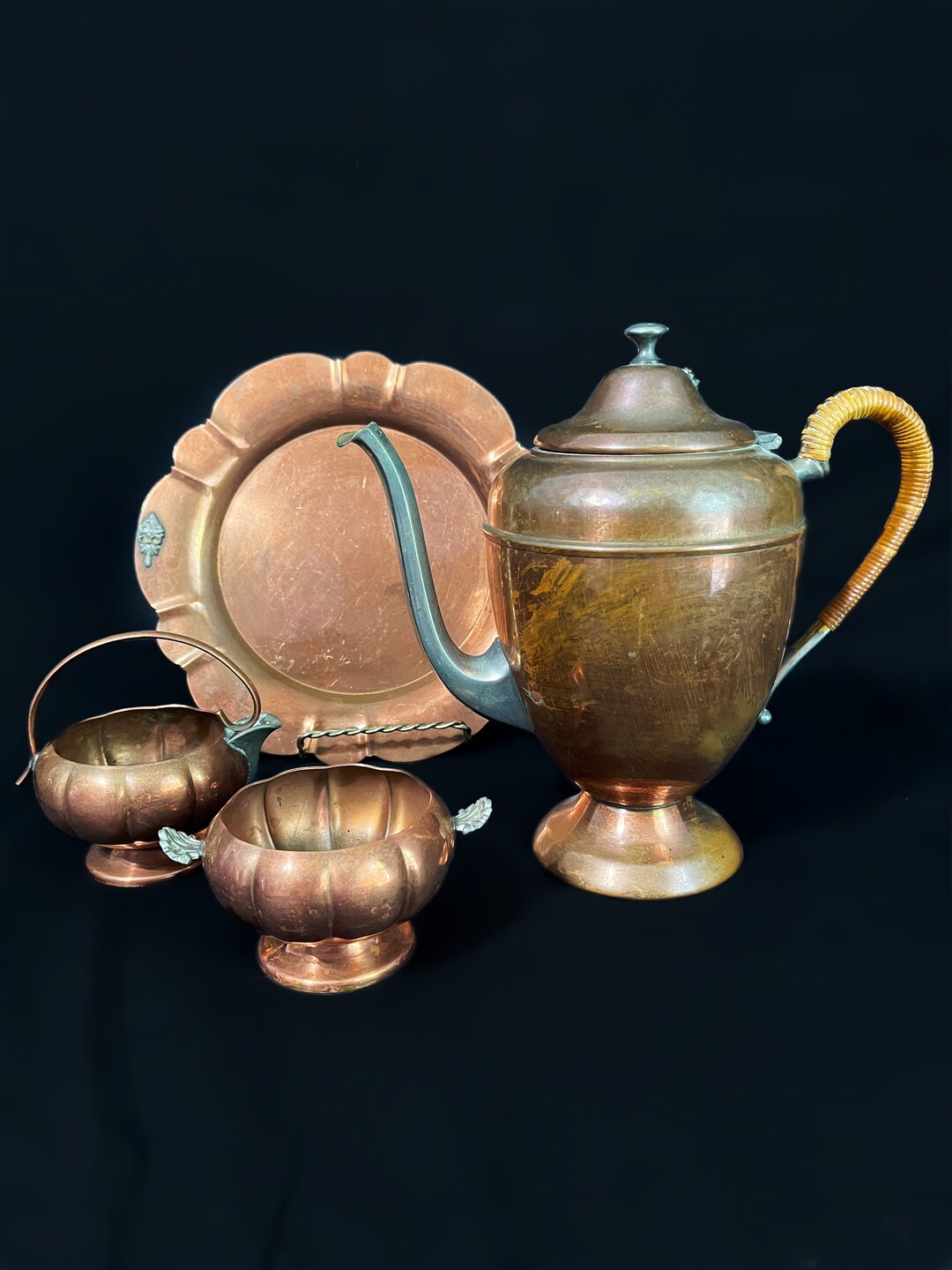 Vintage Copper Tea Serving Set | Flemish Copper | Venetian Copper ...