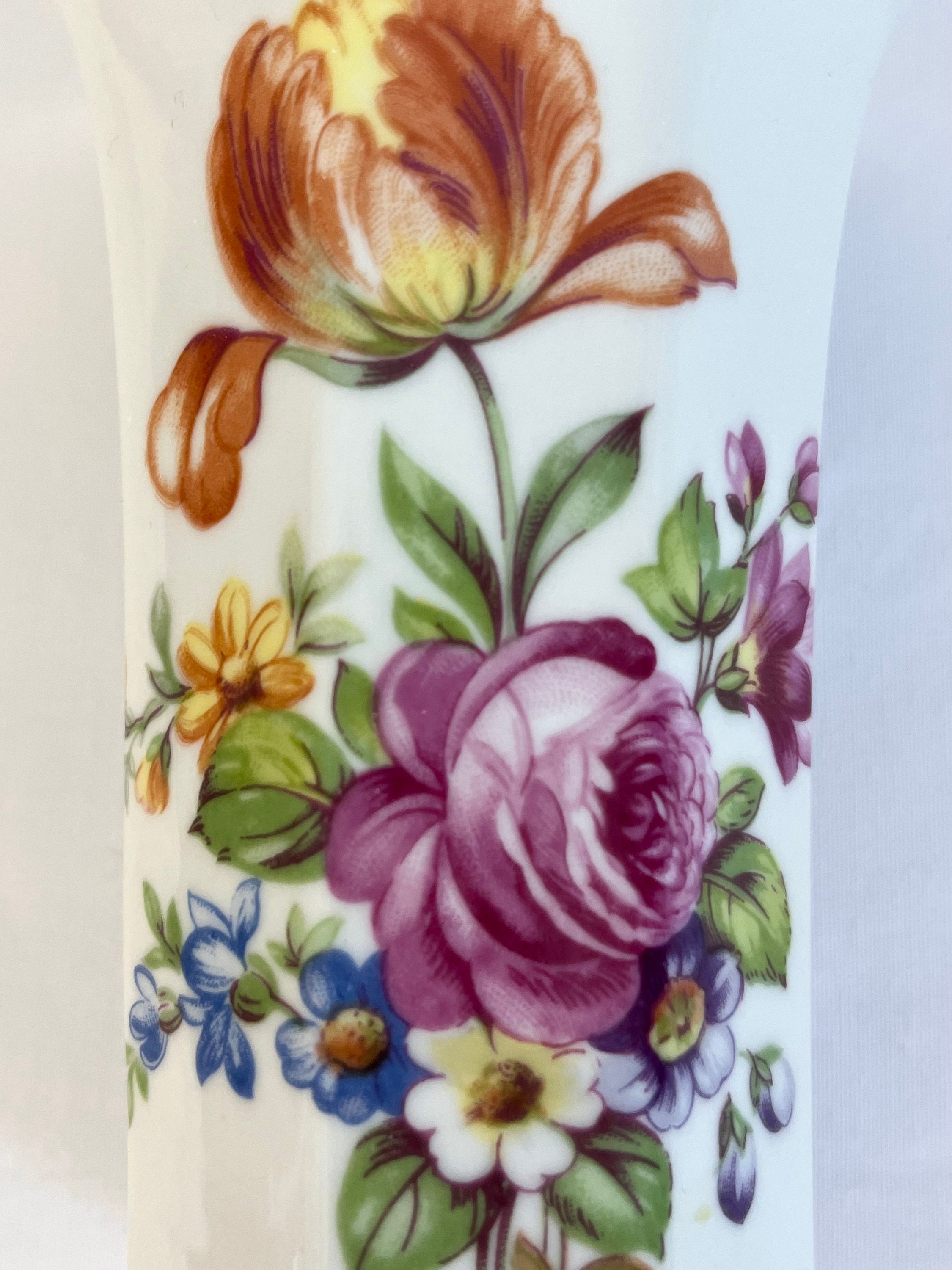 Kahla Matching Set Vase & Platter Flower Bouquet Roses, Tulips Floral ...