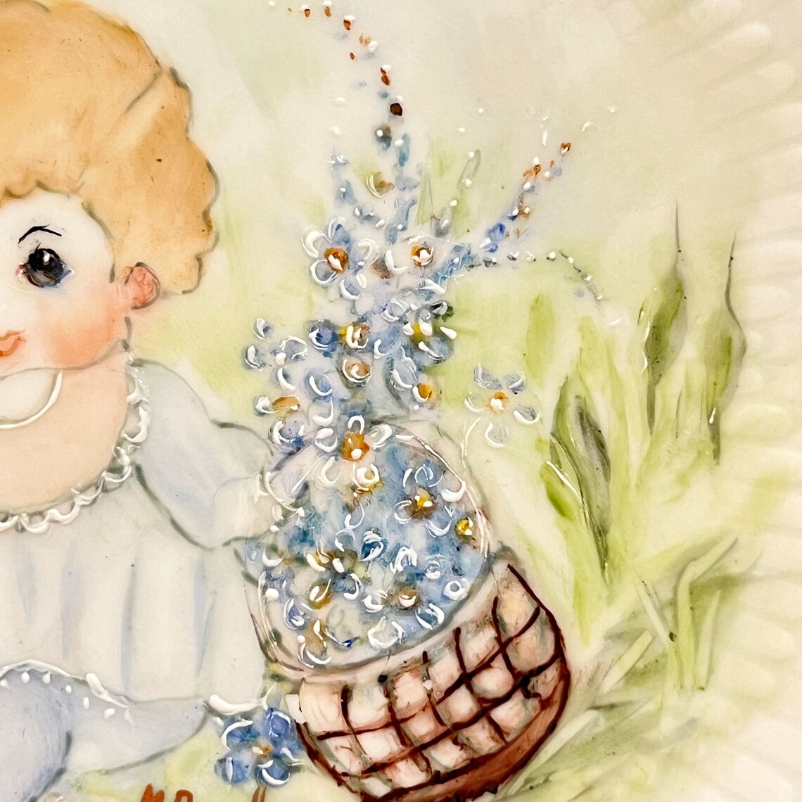 Vintage Hand Painted Baby Wall Plate | Hand Made Baby Boy Nursery Decor ...