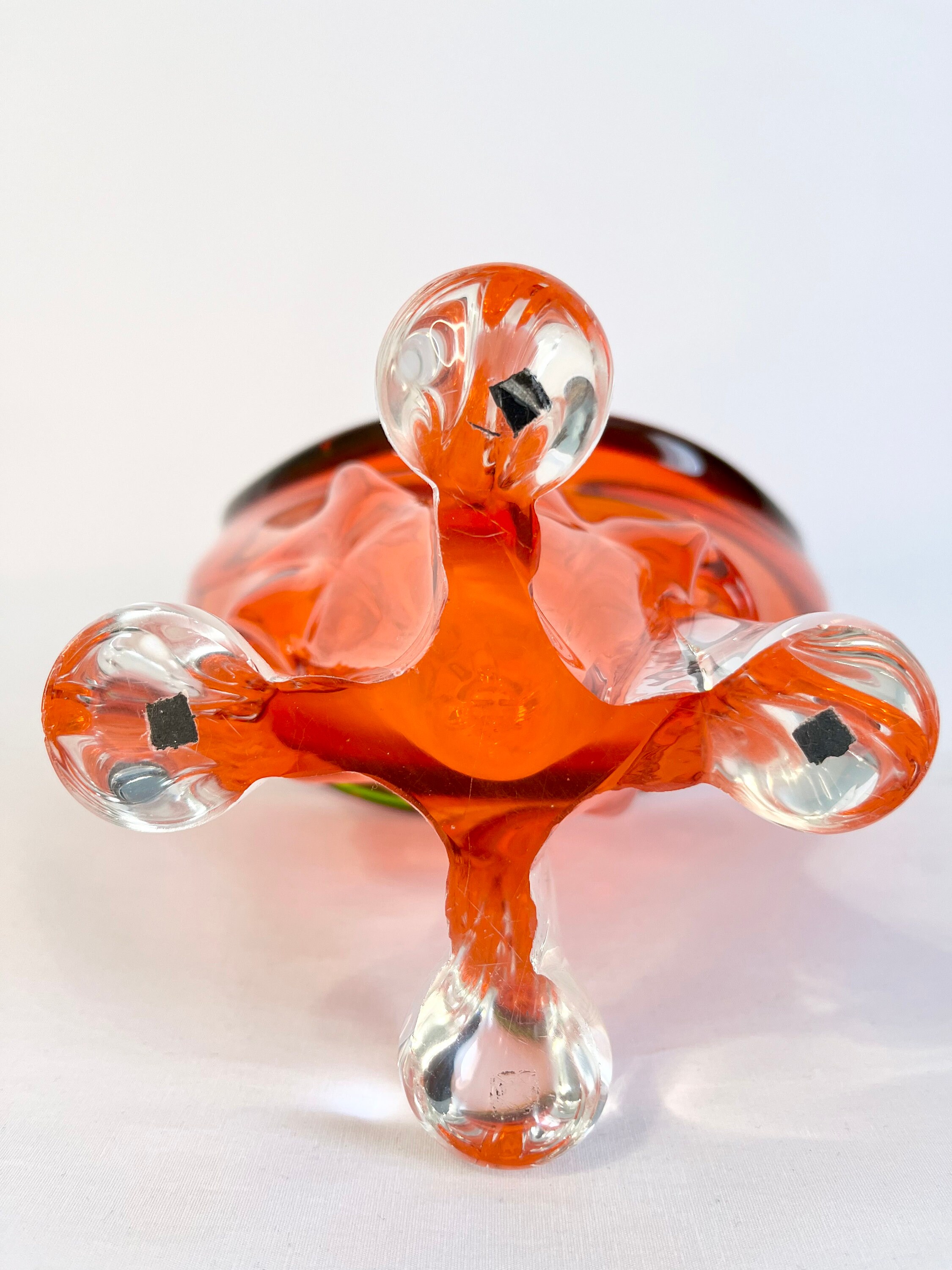 Vintage EDAG Glass Mid Century Modern Glass Vase, Red and Green MCM ...