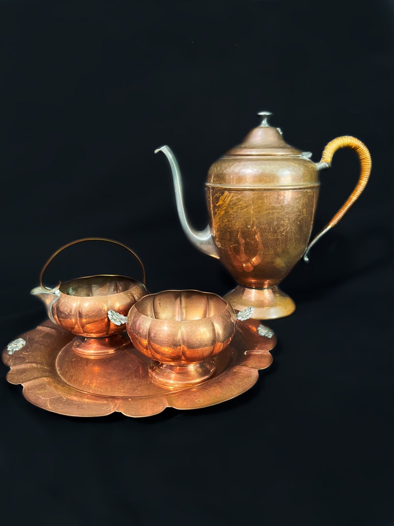 Vintage Copper Tea Serving Set Flemish Copper Venetian - Etsy