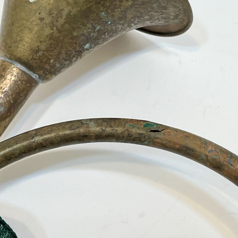 Pair of Brass Horns Christmas Wall Decor | Set of 2 Decorative Holiday ...
