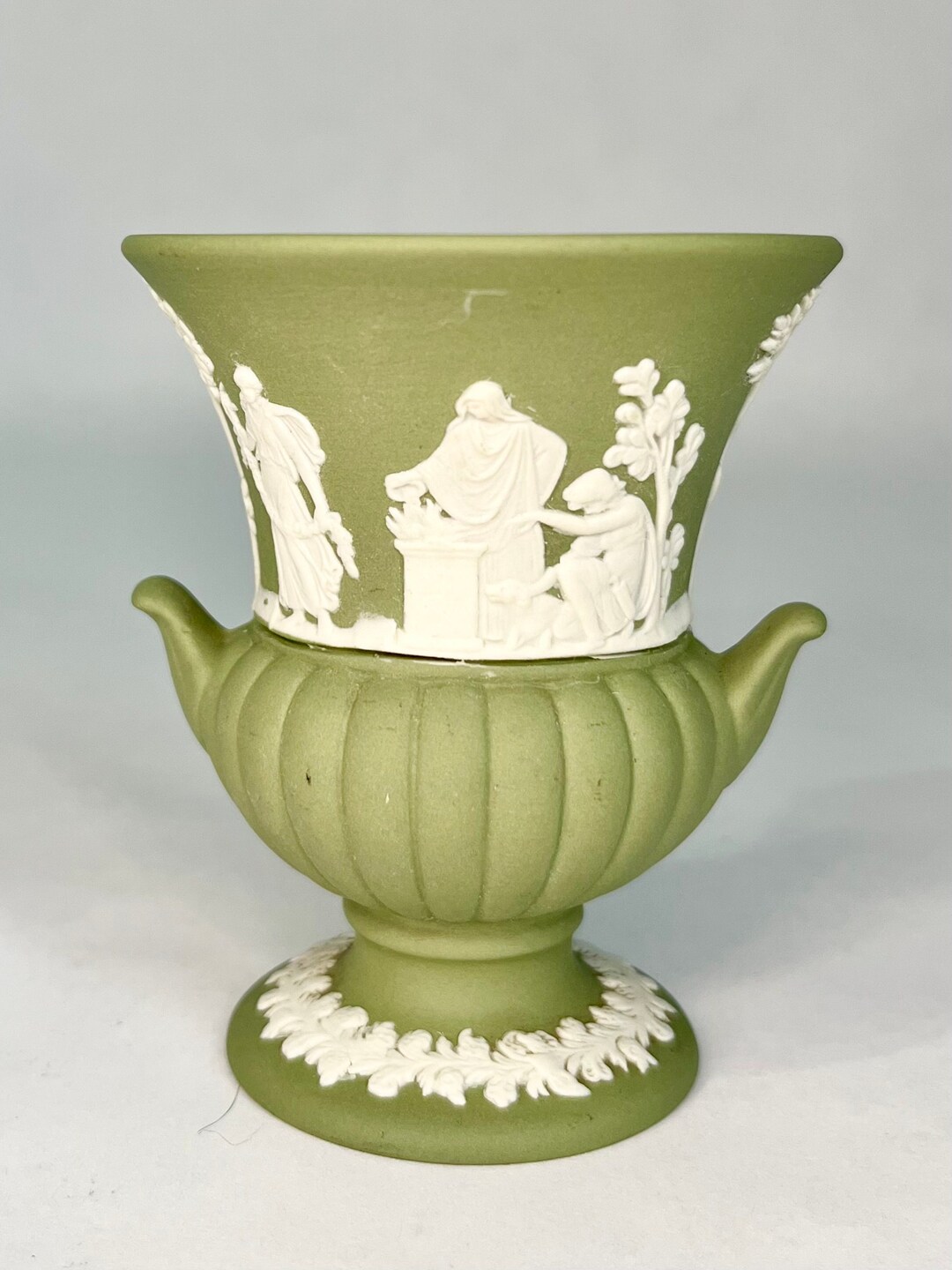 Small Wedgwood Urn Bud Vase Sage Green Jasperware - Etsy Canada