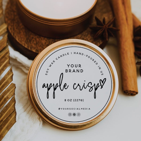 Round Candle Label - Etsy