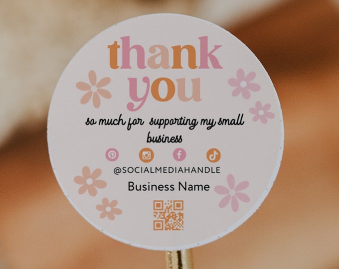 Retro Thank You Labels, Thank You Stickers, Thank You for Your Order ...