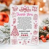 Editable Pink Christmas Thank You Card, Holiday Order Insert Template ...