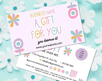 Pink Retro Coupon Card Template, Printable Business Coupon Canva Card ...