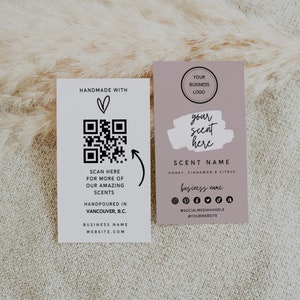 Candle Scent Sampler Card Template, Wax Melt Tester Card, Canva Card ...