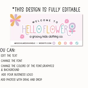 Daisy Flower Facebook Cover Canva Template, Cute Colorful Rainbow ...