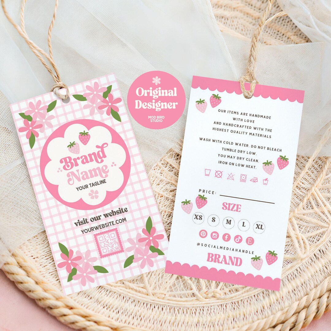 Cottagecore Editable Hang Tag Canva Template, Printable Boutique ...